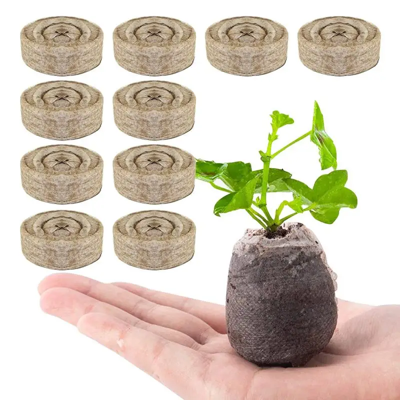 10 Peat Pellets 30mm Soil Seeds Starting Soil Pellet Fiber Soil Indoor ...
