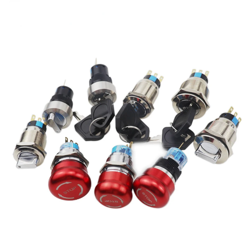 16/19/22mm Switch Push Button Switch DPDT Metal Selector Knob Dimmer ...