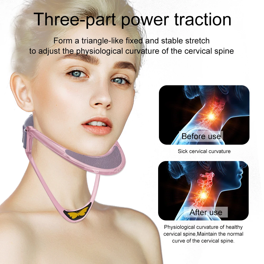 Bleu souriant - Orthèse cervicale de cou réglable, correcteur de ...