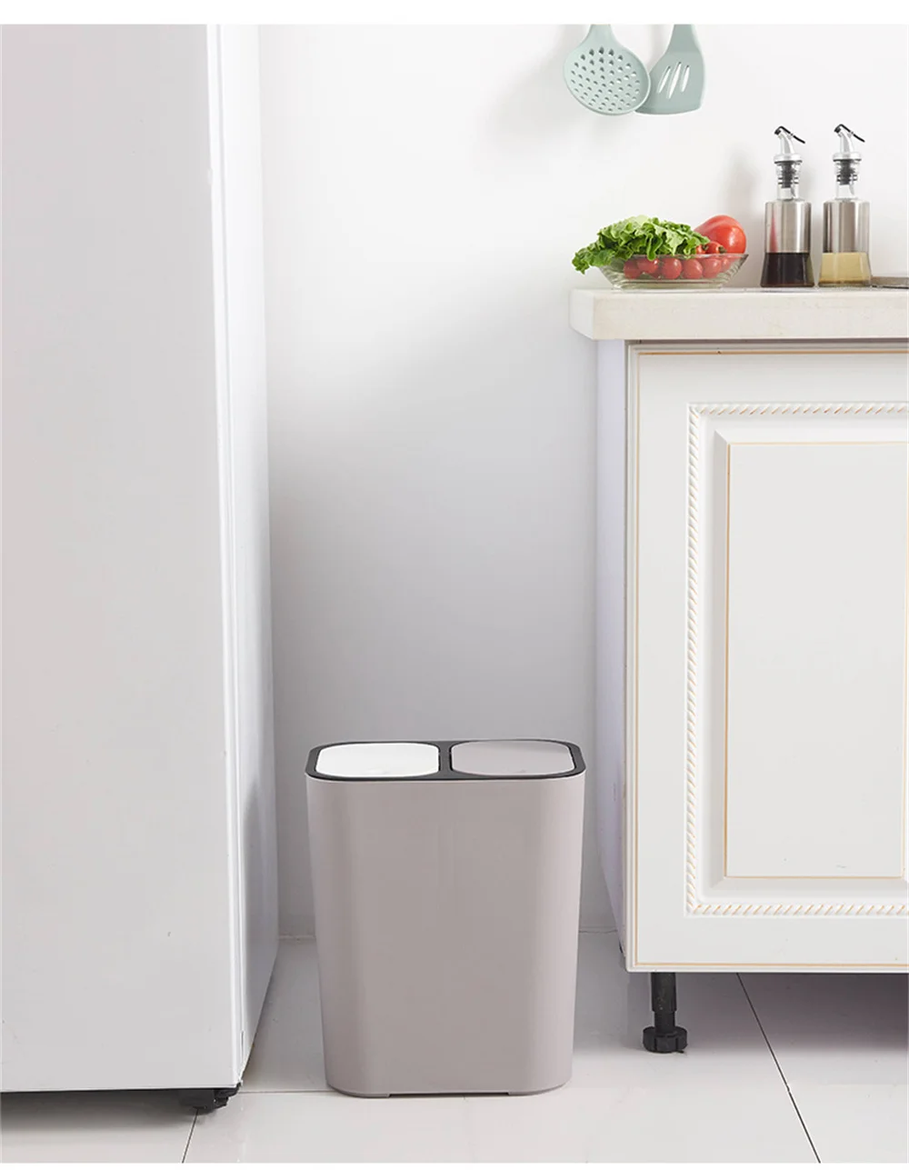 Fashionable Divided Trash Bin Thickened Polychromatic Press Type ...