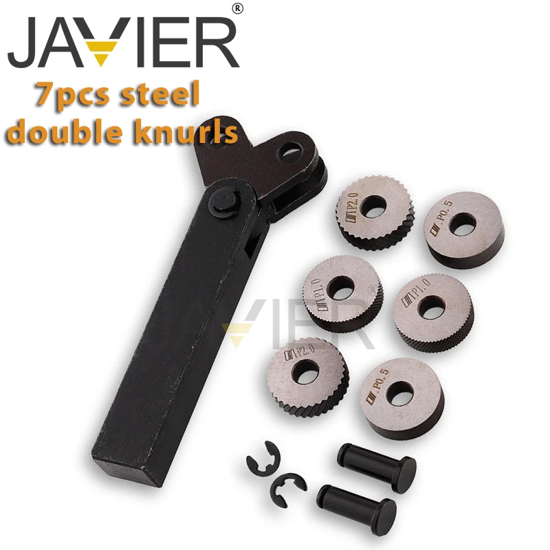 7pcs-Steel-Dual-Knurling-Tool-Diagonal-Wheel-Linear-Knurl-Set-0-5mm-1mm ...