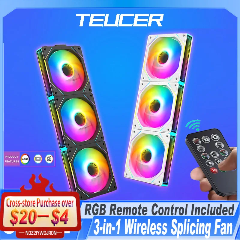 TEUCER-JM-1-Cooling-Fan-120mm-ARGB-Espelho-Efeito-de-Luz-Ciclo-com ...