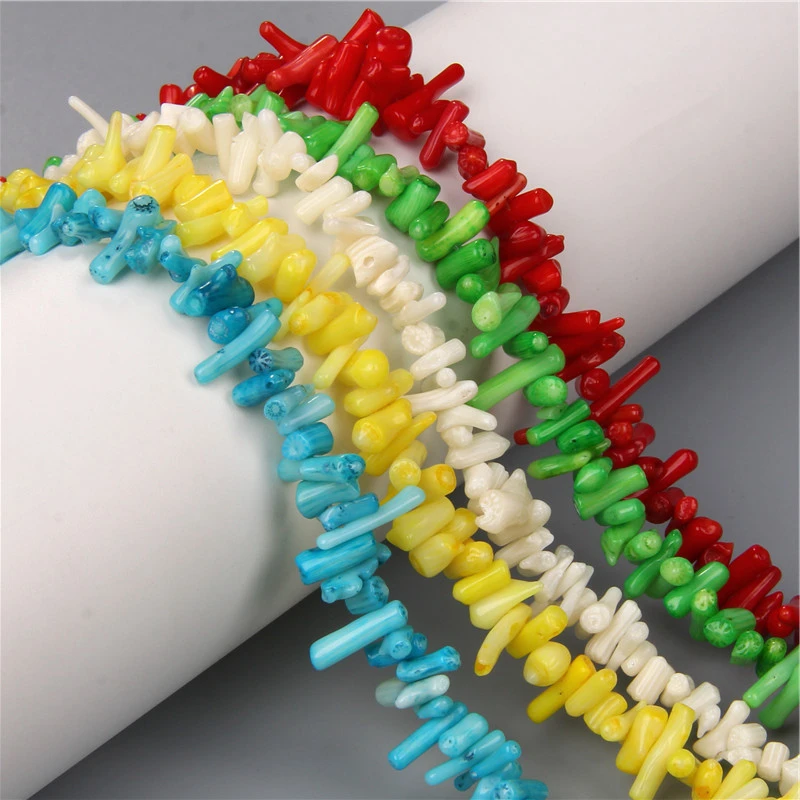 Natural-Dyed-Coral-Beads-Irregular-Shape-Loose-Spacer-Creative-Beads ...