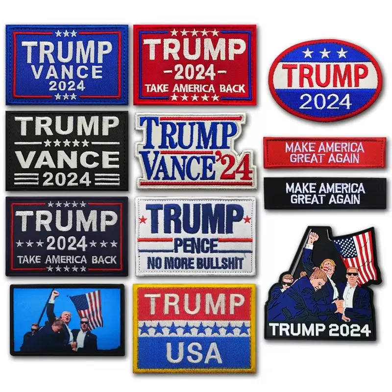 Trump 2024 MAGA Embroidered Patch - USA Save America, Hook & Loop for ...