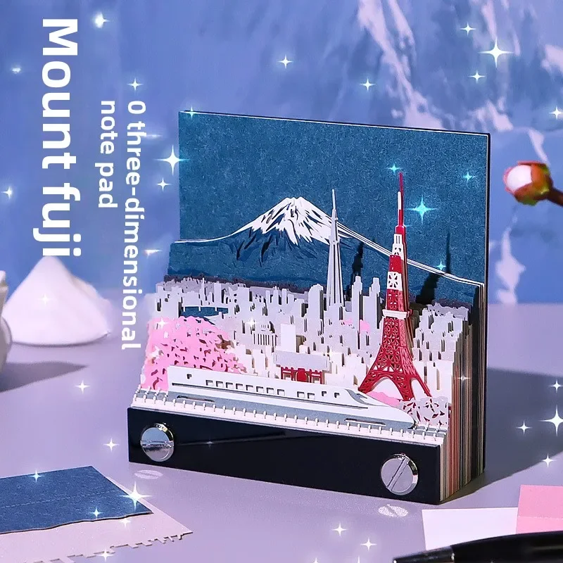 Fuji Mountain Model 3D Memo Pad Sticky Note Book Paper Carving Laser ...