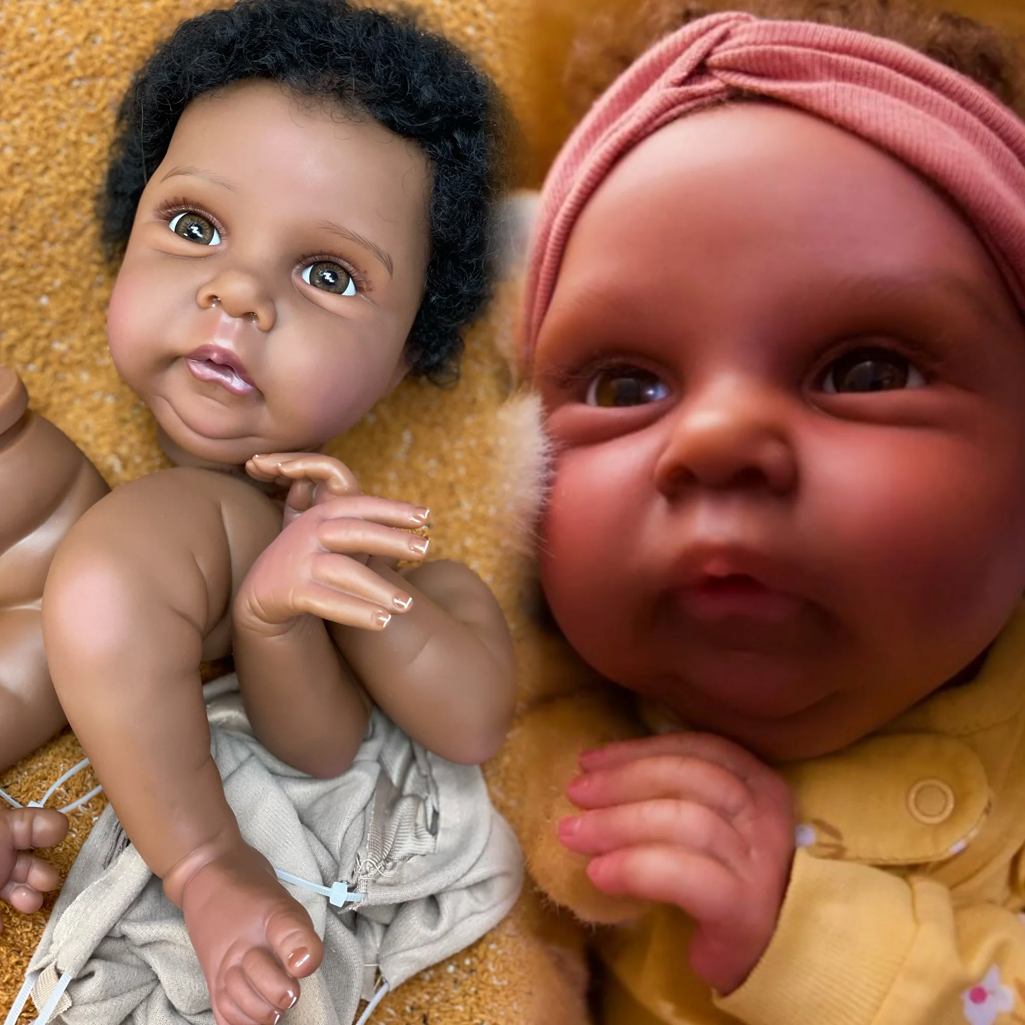 45CM-Dark-Skin-Miley-Bebe-Reborn-Doll-Kits-Painted-Unfinished-DIY ...