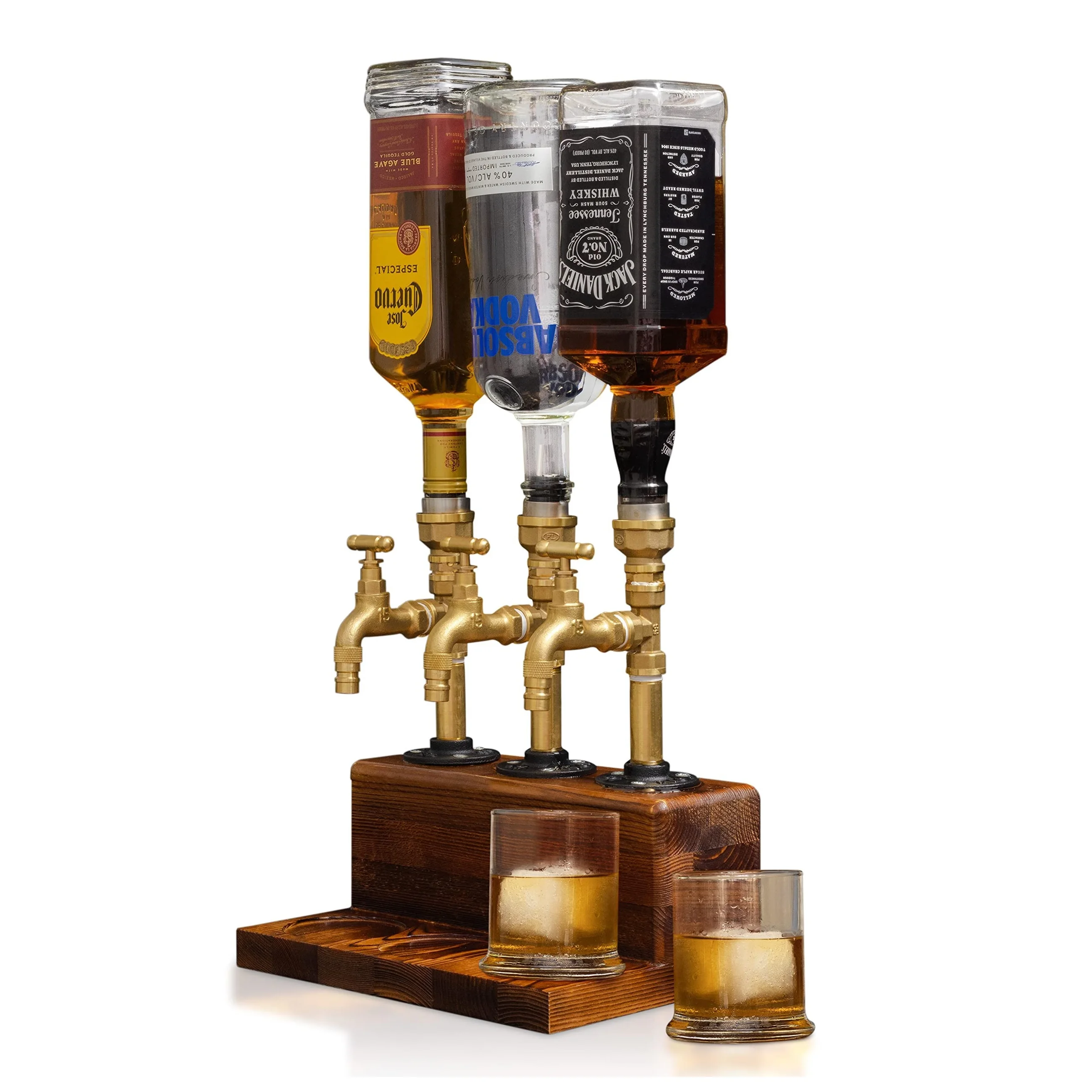 Whiskey-Wood-Dispenser-Wood-Alcohol-Liquor-Dispenser-Solid-Base-Real ...