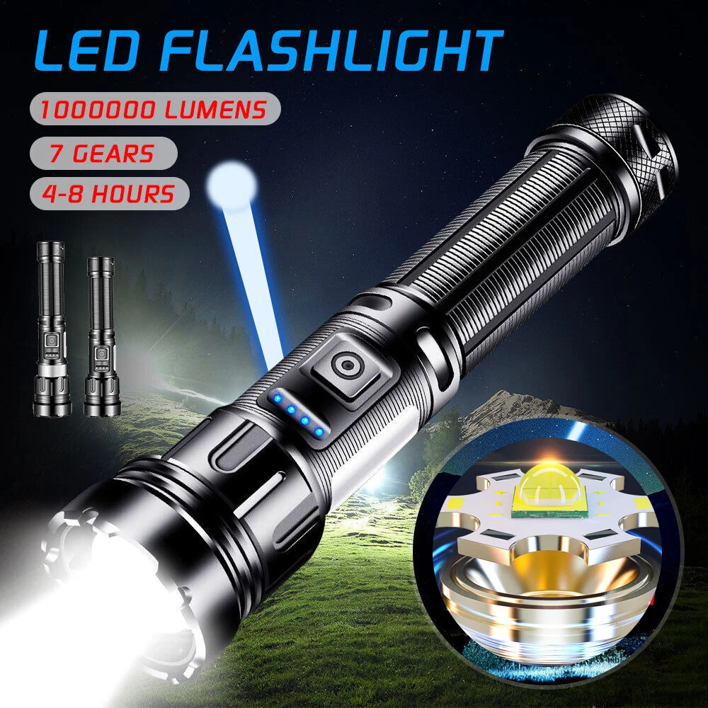 1000000LM-Most-Powerful-Led-Flashlight-Rechargeable-LED-Flashlights ...