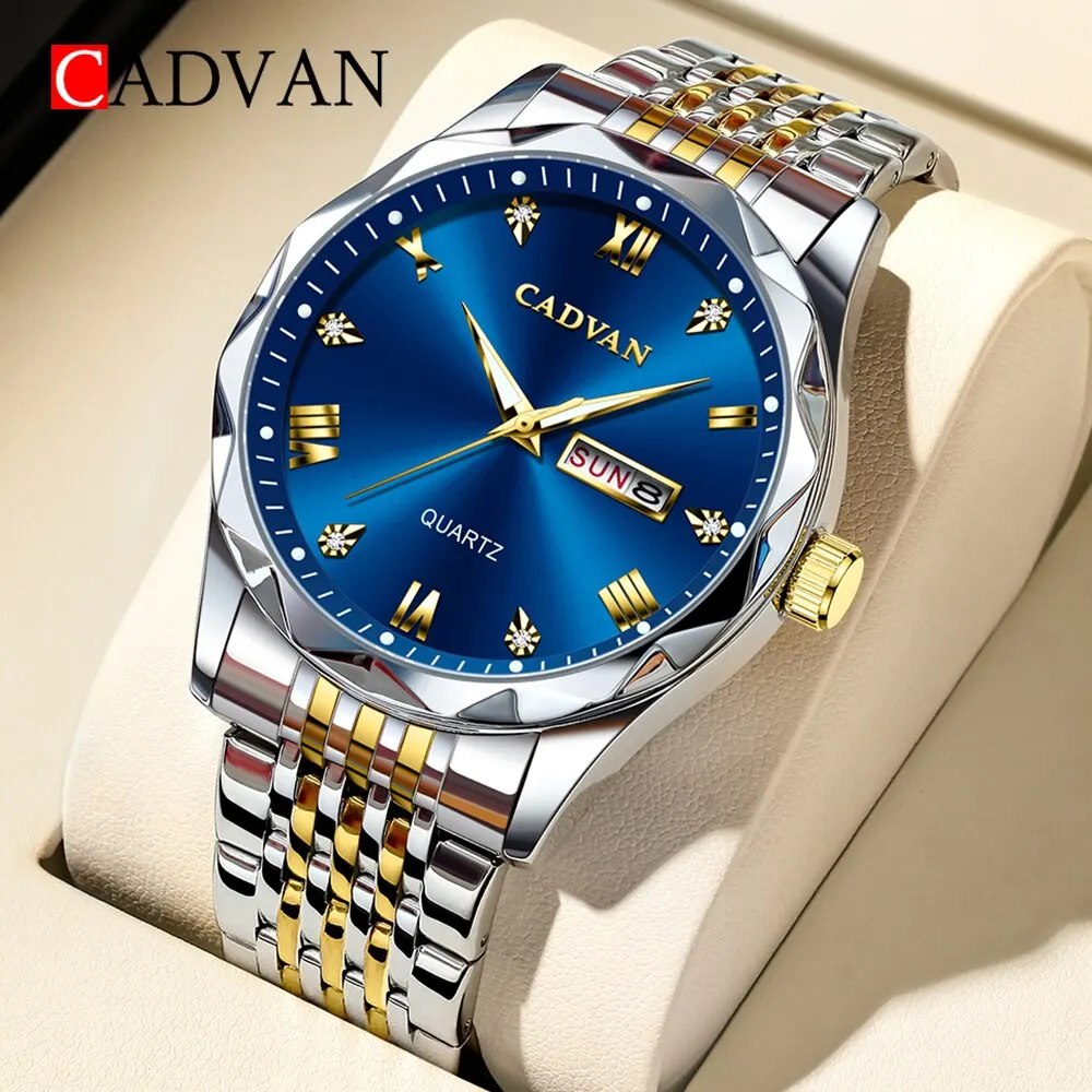 CADVAN-Reloj-de-pulsera-de-acero-inoxidable-para-hombre-cron-grafo-de ...