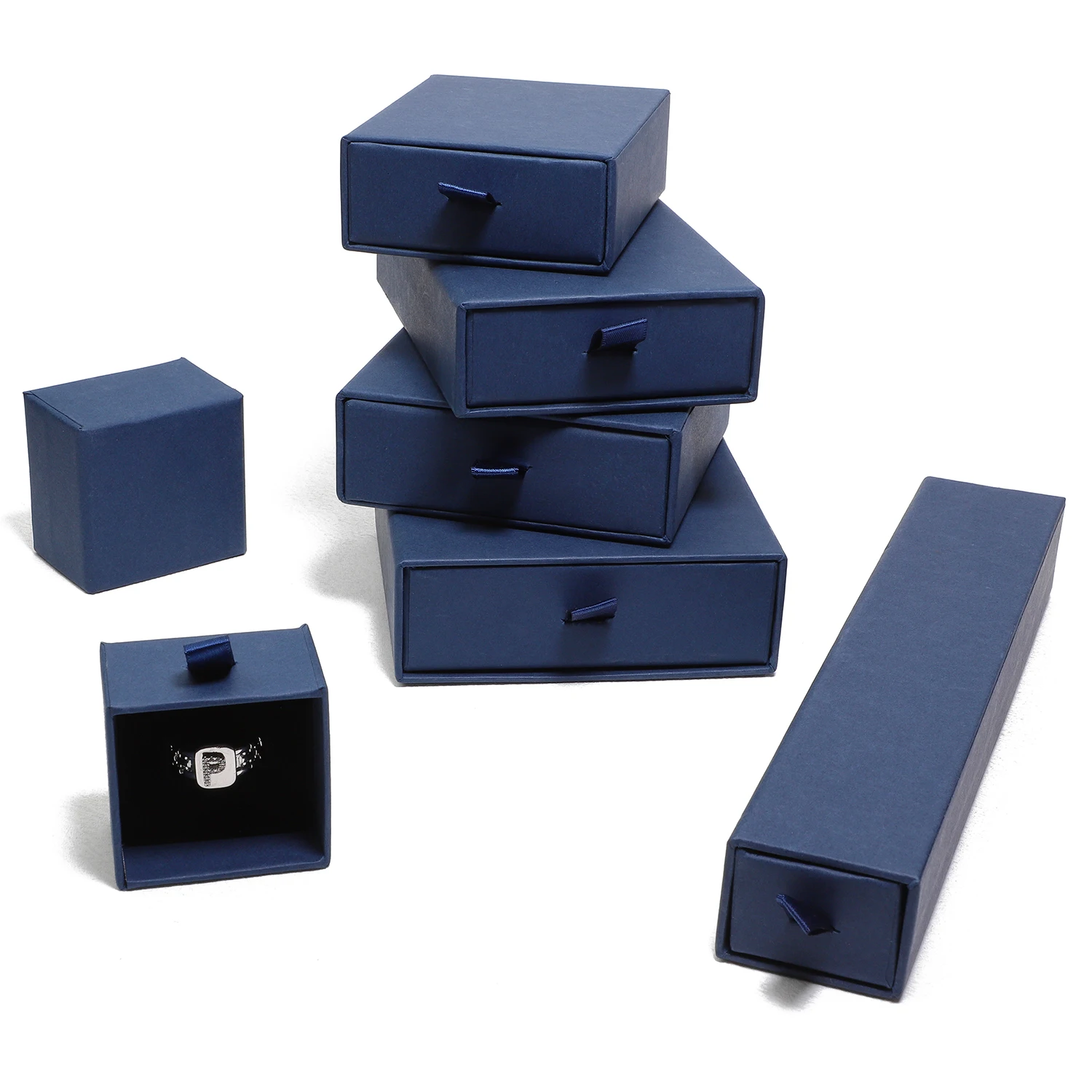 Wholesale 1pcs Royal Blue Paper Jewelry Boxes Jewelry Gift Packaging ...