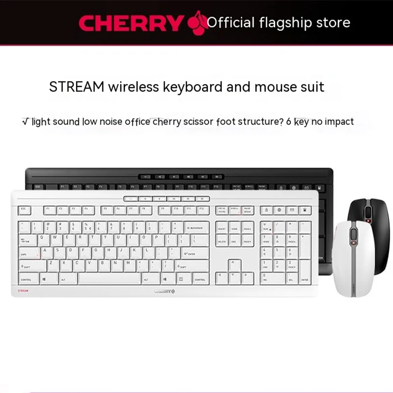Cherry-Stream-Film-Keyboard-108-Keys-Business-Office-Computer-Wireless ...