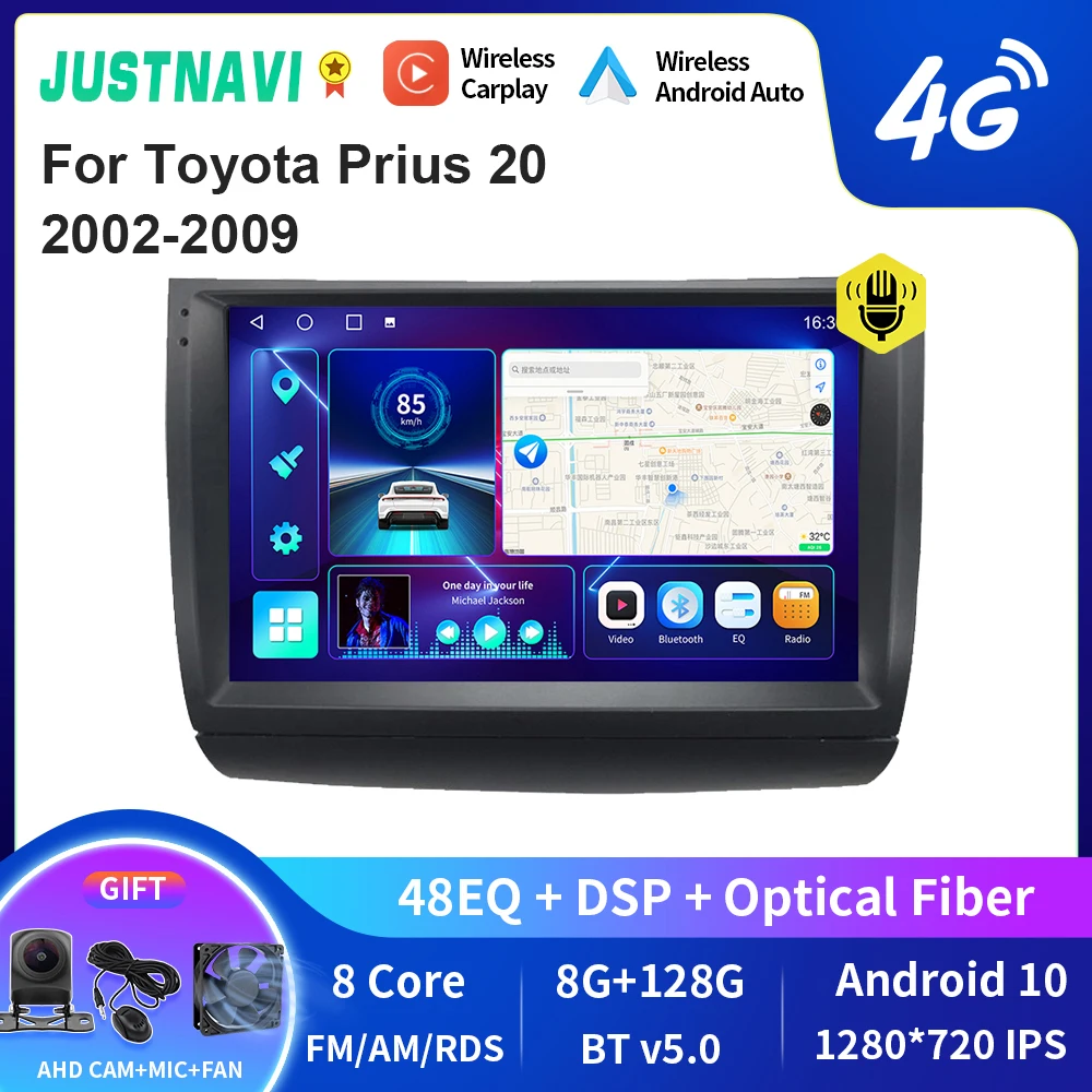 JUSTNAVI-QT10-Android-10-Car-Radio-Stereo-For-Toyota-Prius-20-2002-2003 ...
