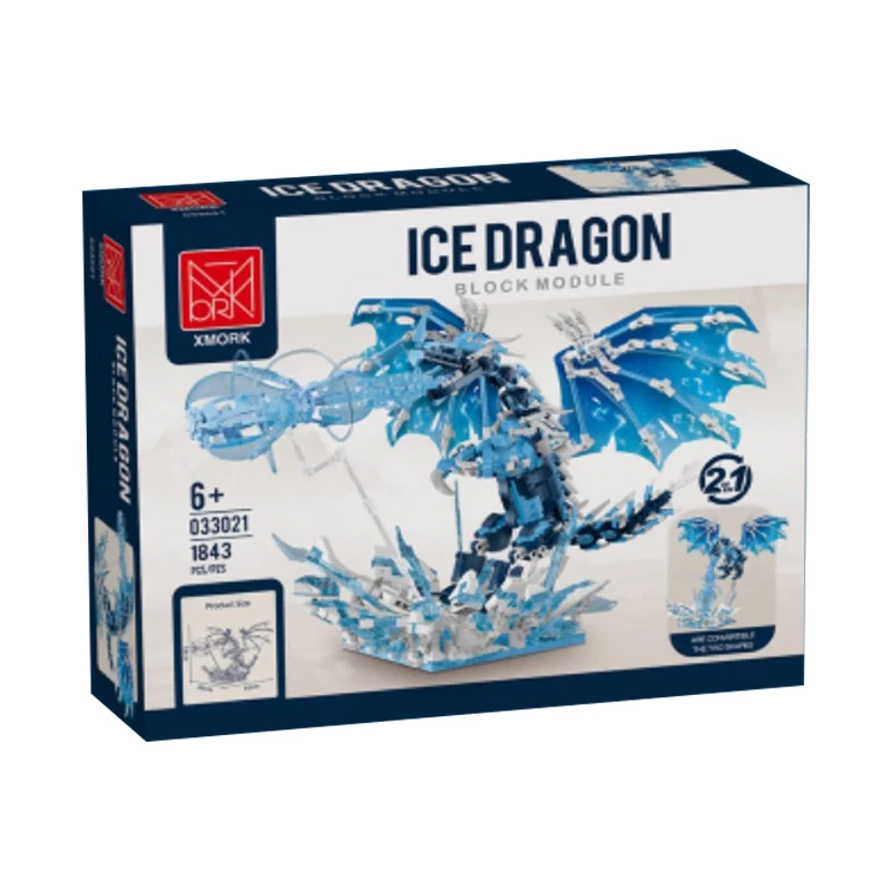 IN STOCK 033021 MOC 2 in 1 Creativity Ice Dragon Building Blocks Bricks ...