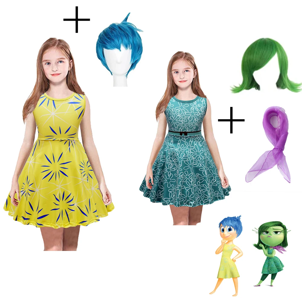 Hot-Sale-Inside-Out-Joy-Inspired-Dress-for-Kids-Cartoon-Joy-Disgust ...