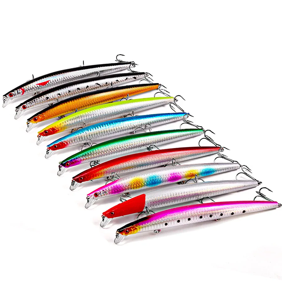 10pcs Fake Bait Hard Minnow Crankbait Fishing Lures Set Of Wobbler For ...