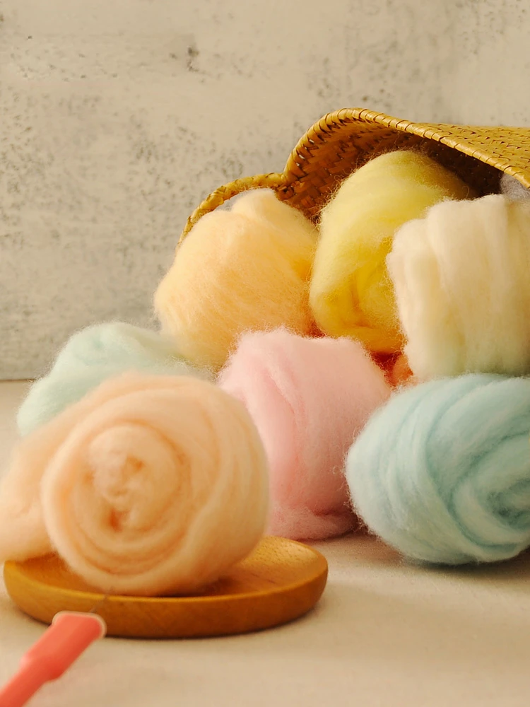 Handmade Imported Spanish Short Fiber Wool Felt 50g, Self-made Poka Le ...
