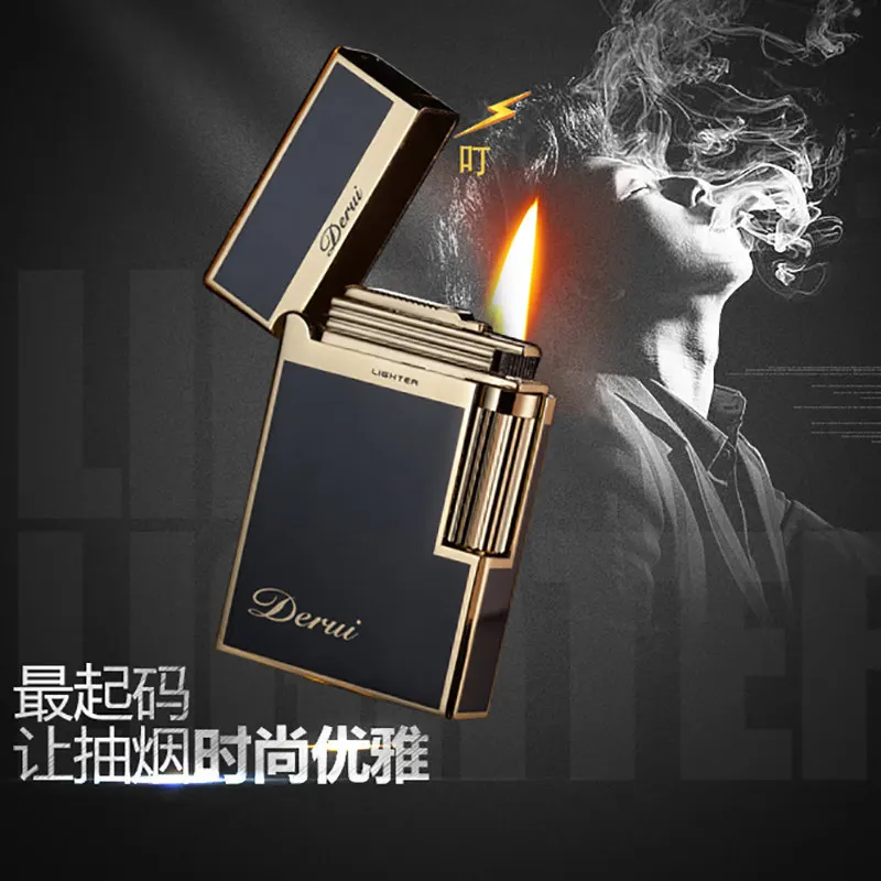Derui-Luxury-Side-Sliding-Bright-Sound-Inflatable-Butane-Gas-Lighter ...