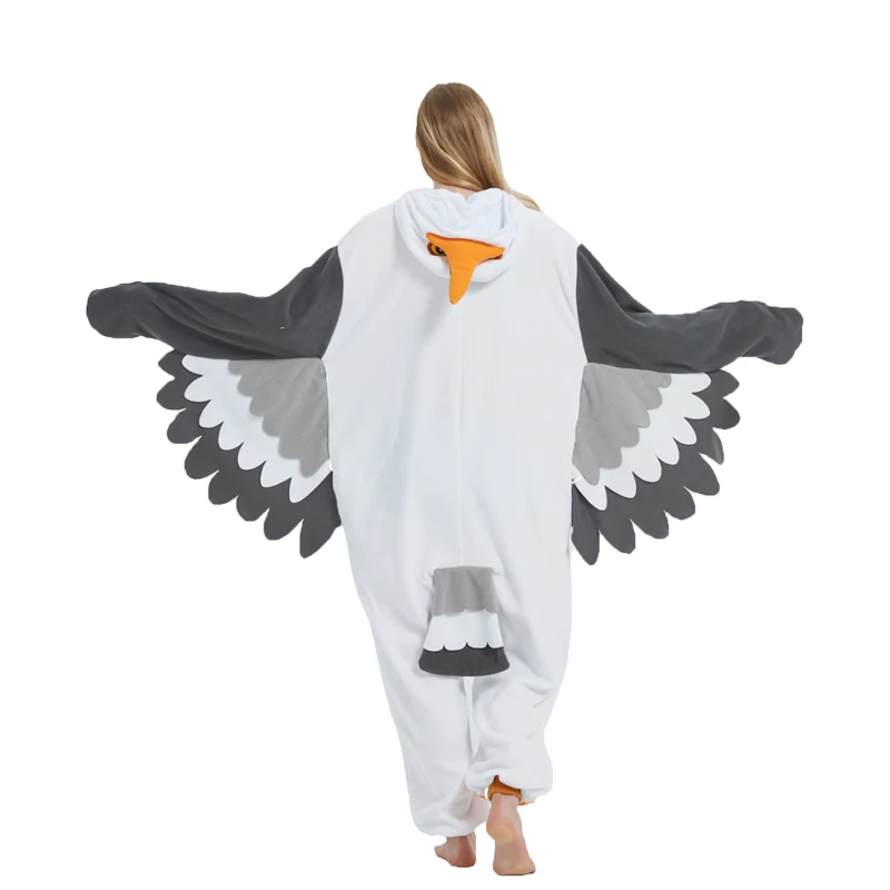 Adult-Seagull-Zipper-Animal-Kigurumi-wool-one-piece-pajamas-party ...