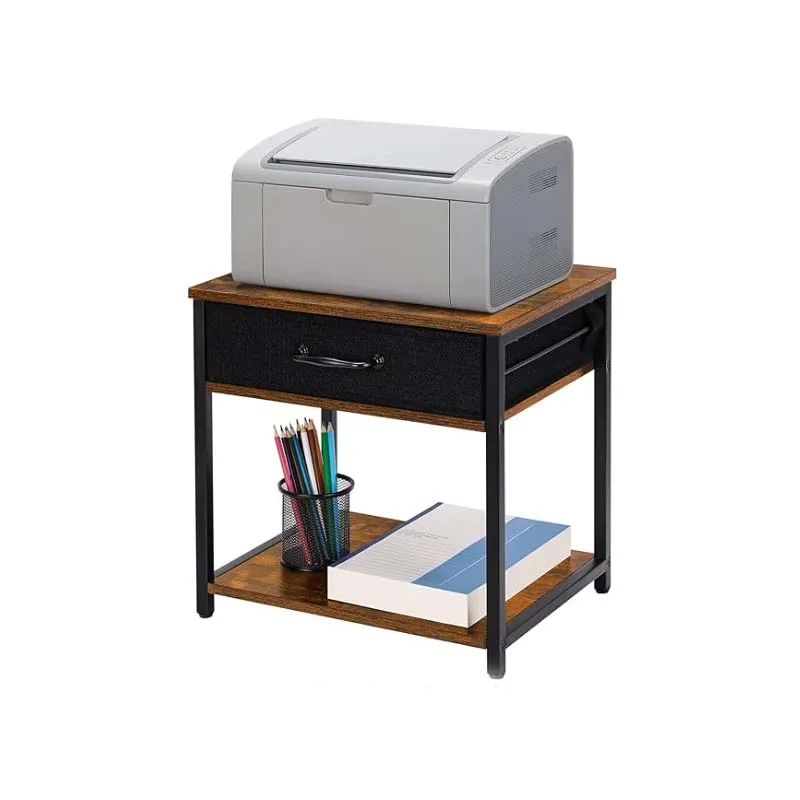 Printer-Stand-with-Storage-2-Tier-Small-Printer-Table-with-Fabric ...