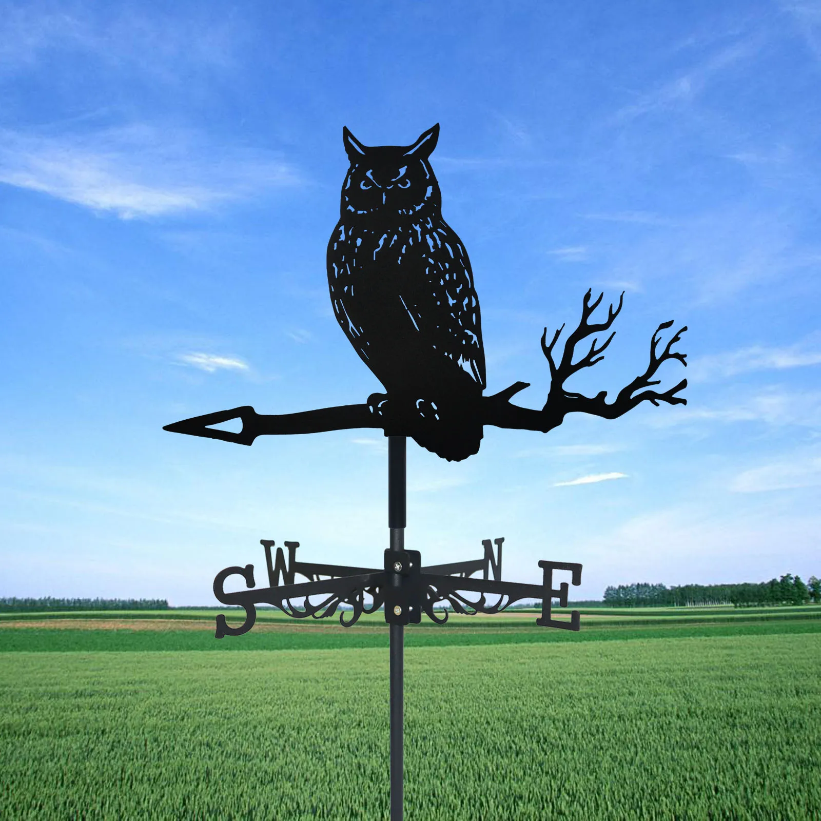 Owl-Eagle-Weathervane-Silhouette-Art-Black-Metal-Pig-Swine-Wind-Vanes ...