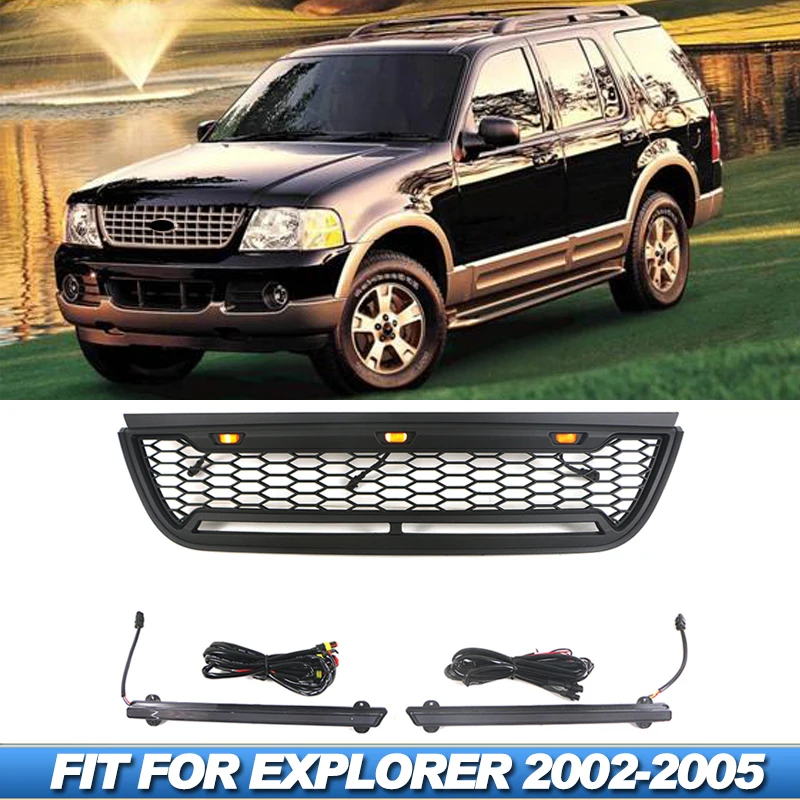 Fit-for-Ford-Explorer-2002-2005-grill-with-LED-lights-2003-EXPLORER ...