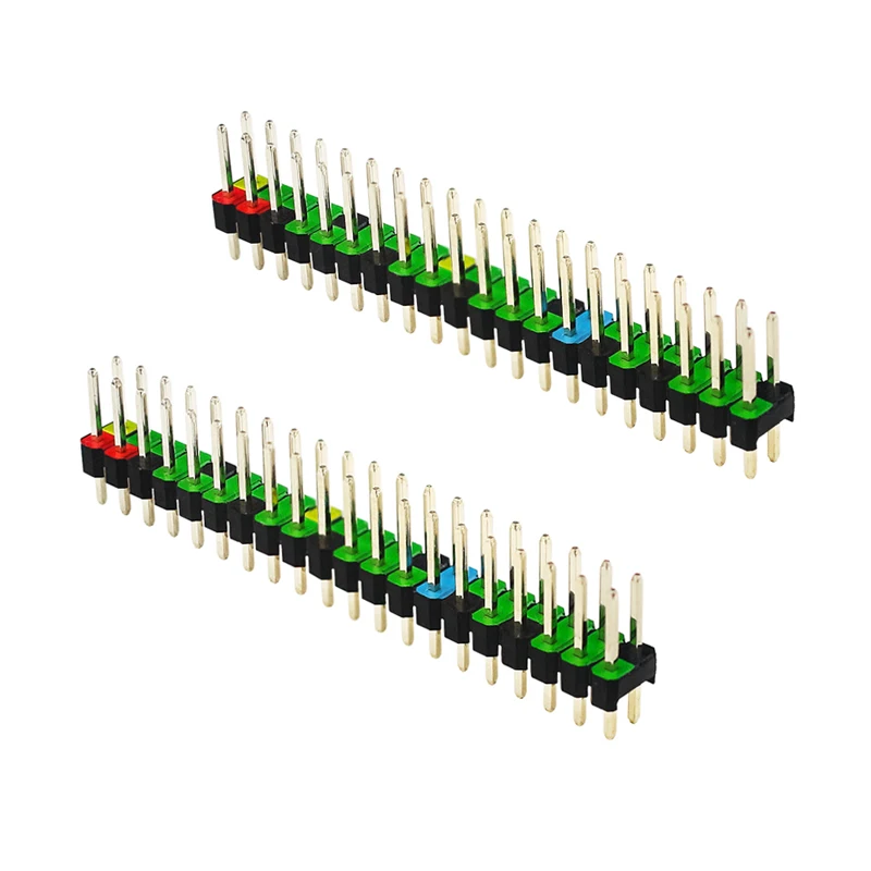 5 / 10pcs 40Pin GPIO Header Dual Colorful Row Connector Double GPIO ...