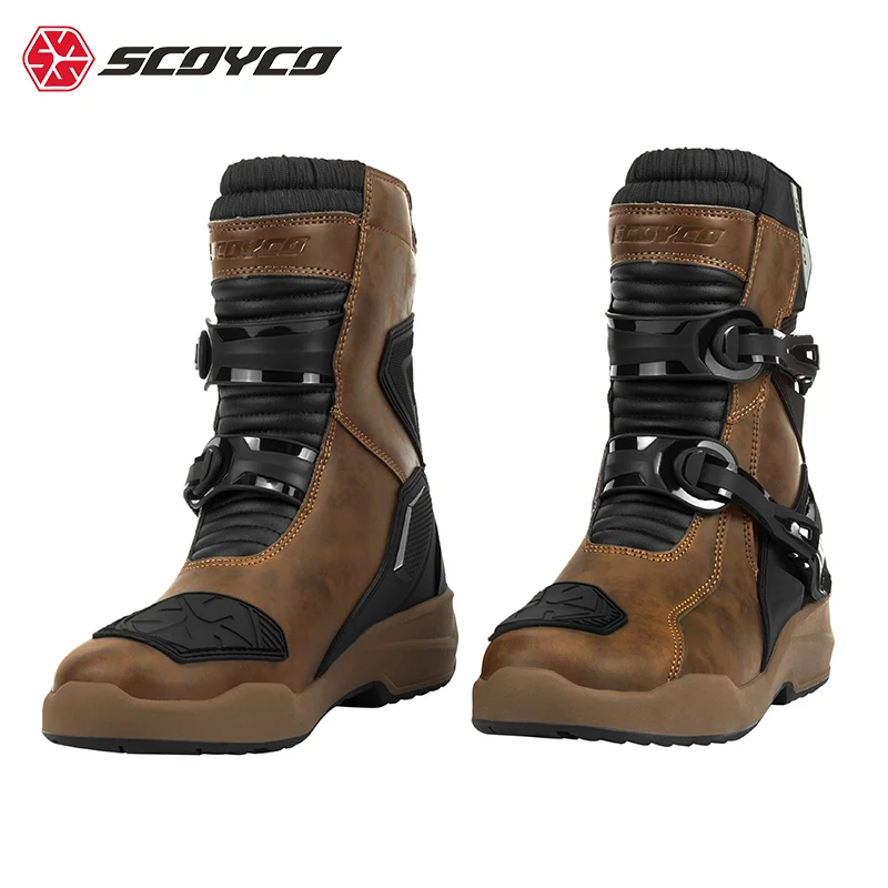 SCOYCO Motorcycle Motocross Boots MT038WP Soft Microfiber Leather ...