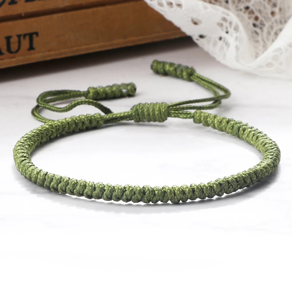 Braided Bracelets Men Women Handmade Woven Dark Blue Green Rope ...