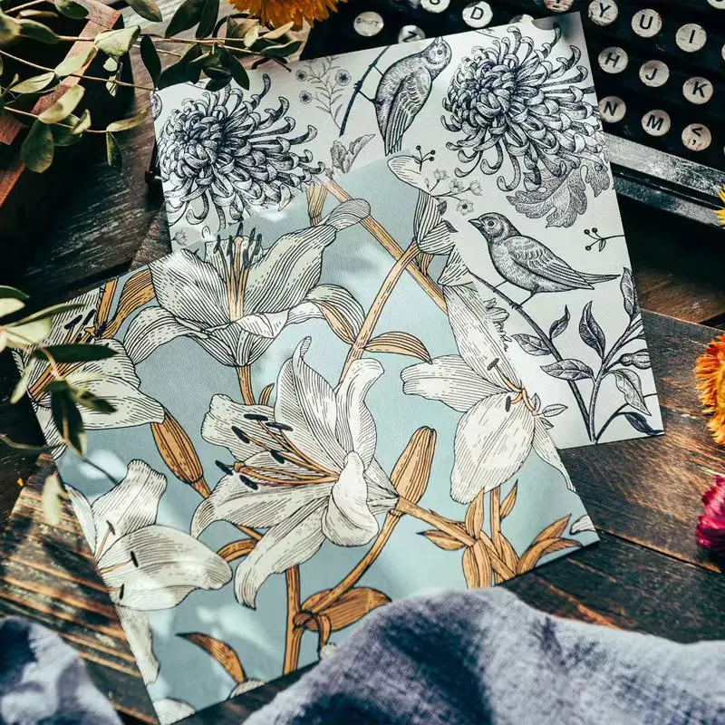 12-Sheet-Elegant-Flower-Scrapbook-Paper-Patterned-Paper-Pad-Handmade ...