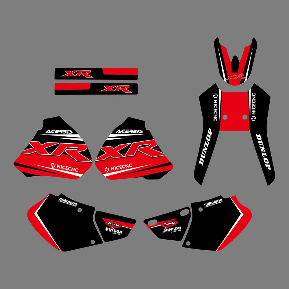 Custom number name XR250R XR400R Stickers graphics Decals kit For Honda ...