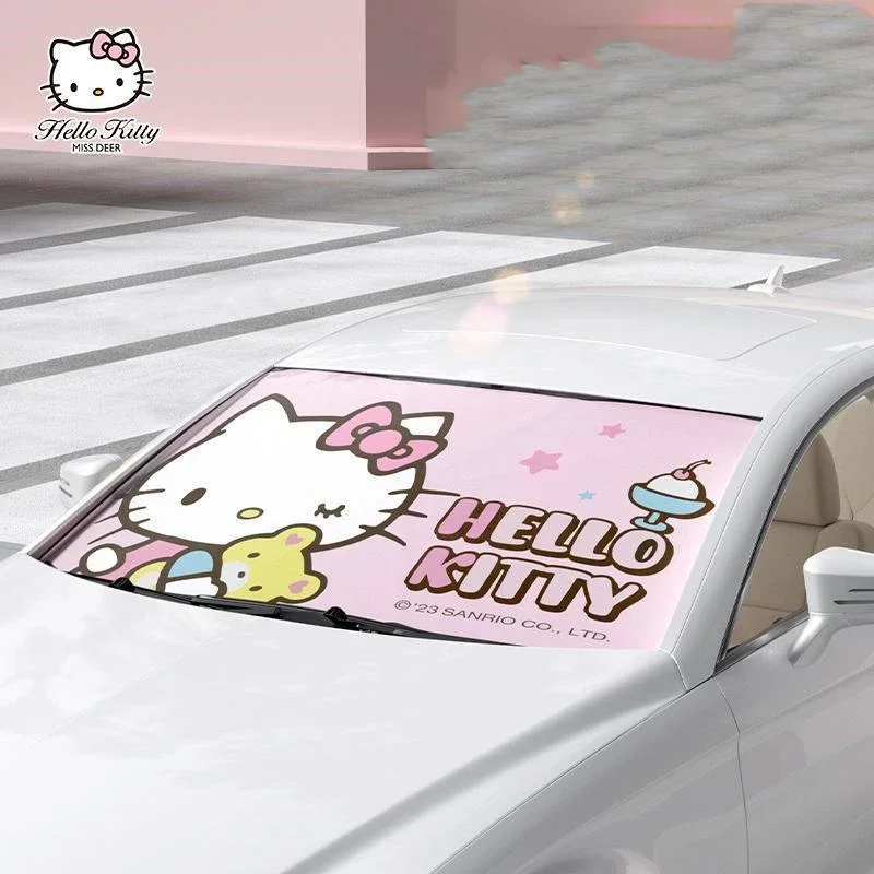 Sanrio-Kawaii-Hello-Kitty-Car-Parasol-Cartoon-Summer-Sunscreen-Car ...