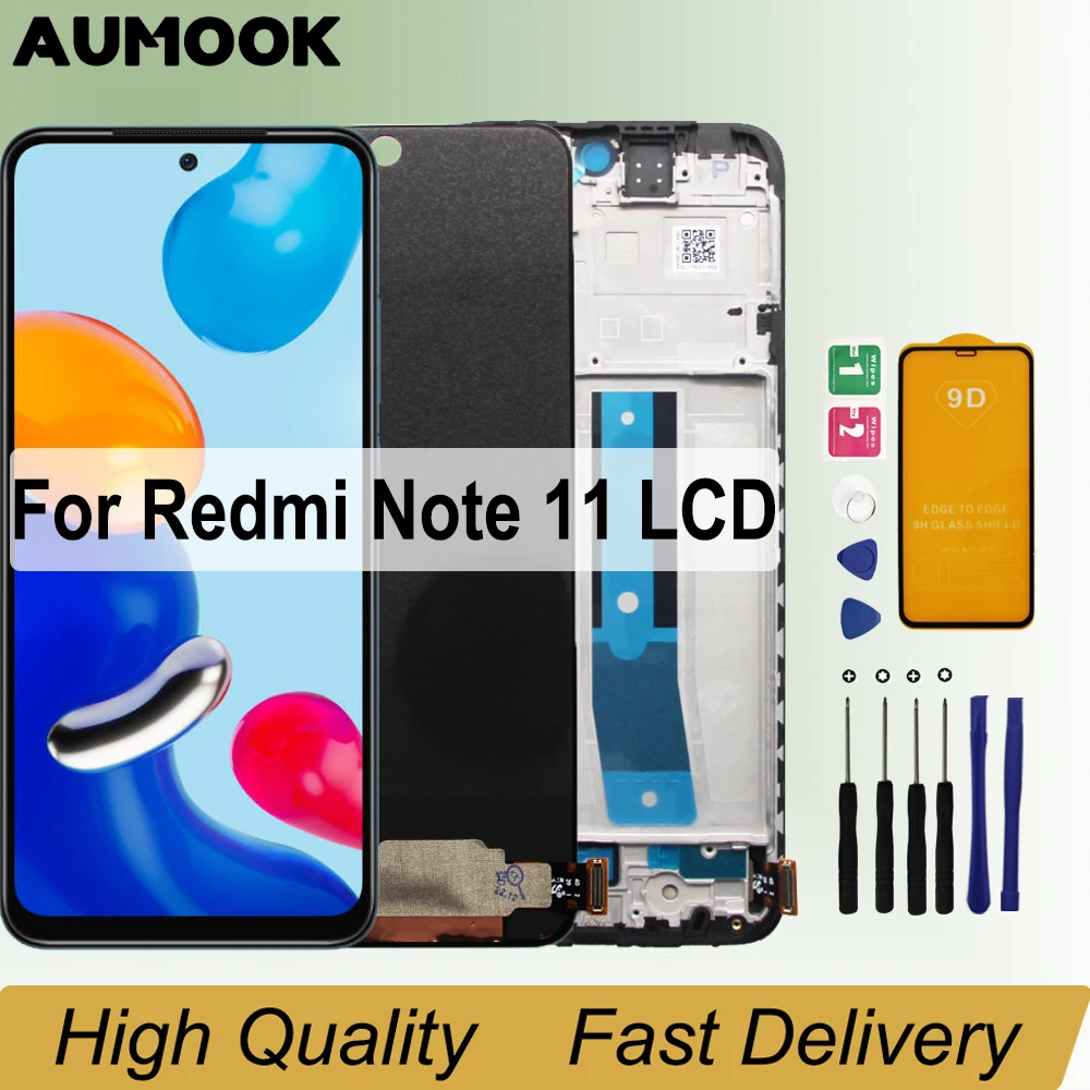 6.43" AMOLED For Xiaomi Redmi Note 11 LCD 2201117TG Display Touch Screen Digitizer Assembly For ...