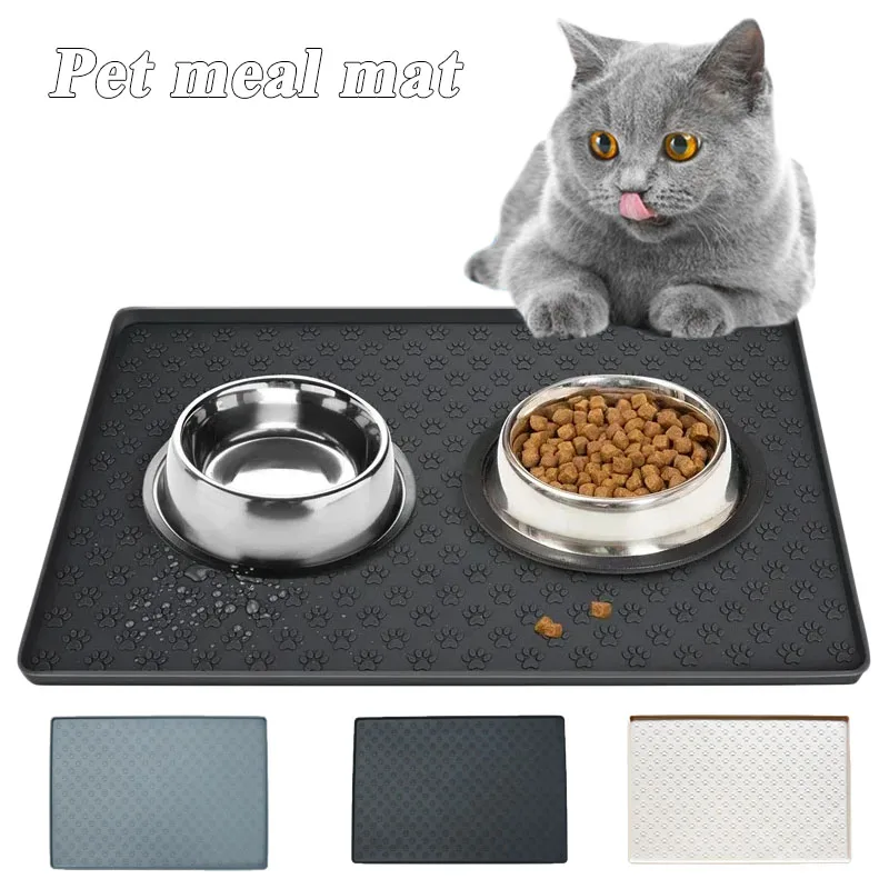 Waterproof-non-slip-pet-meal-mat-Dog-Cat-Food-Pad-Cat-claw-shaped ...