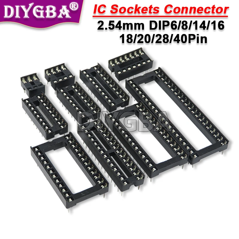 10PCS IC Sockets DIP6 DIP8 DIP14 DIP16 DIP18 DIP20 DIP28 DIP40 IGMOPNRQ ...