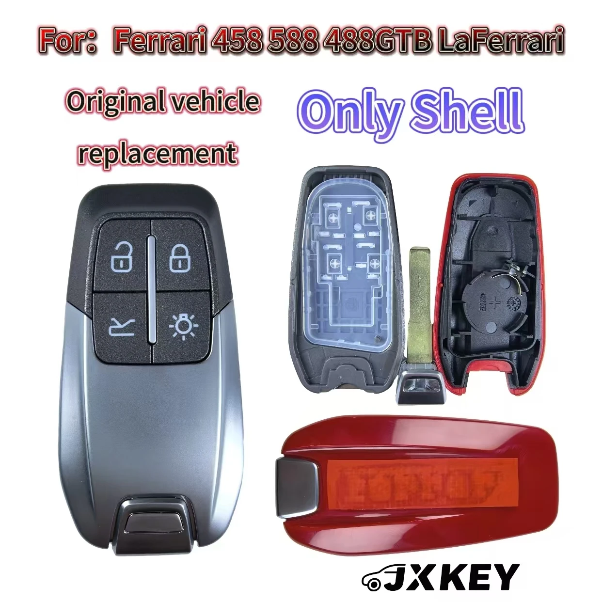 JXKEYS For 2014-2020 Ferrari 458 588 488GTB LaFerrari 4 button Remote ...