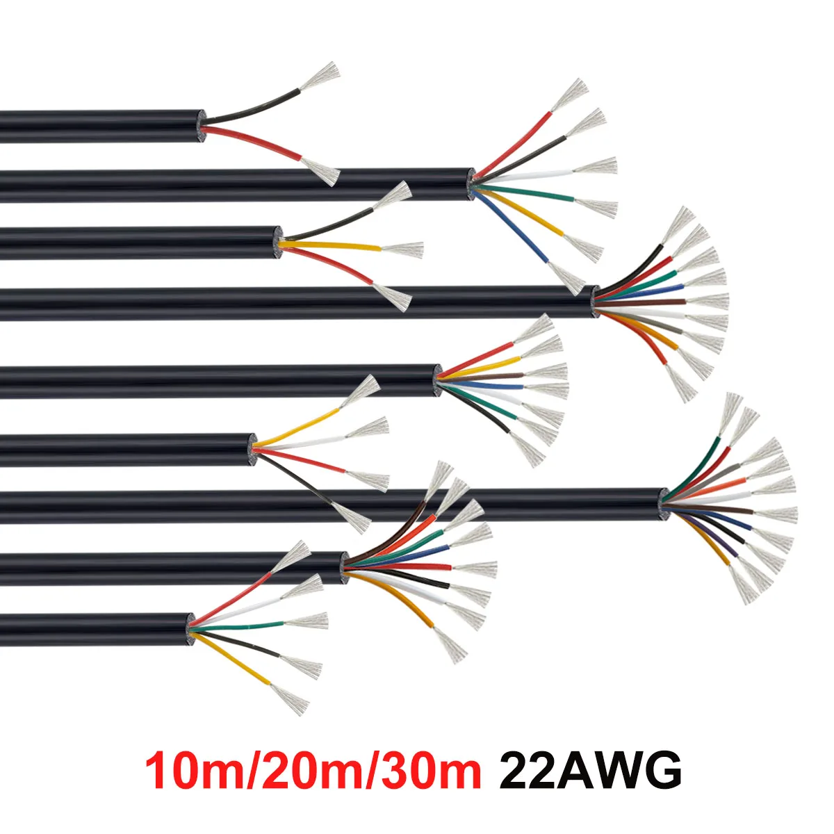 5/10/20M UL2464 Sheathed Wire Cable 22 AWG Tinned Copper Signal Cable 2 ...