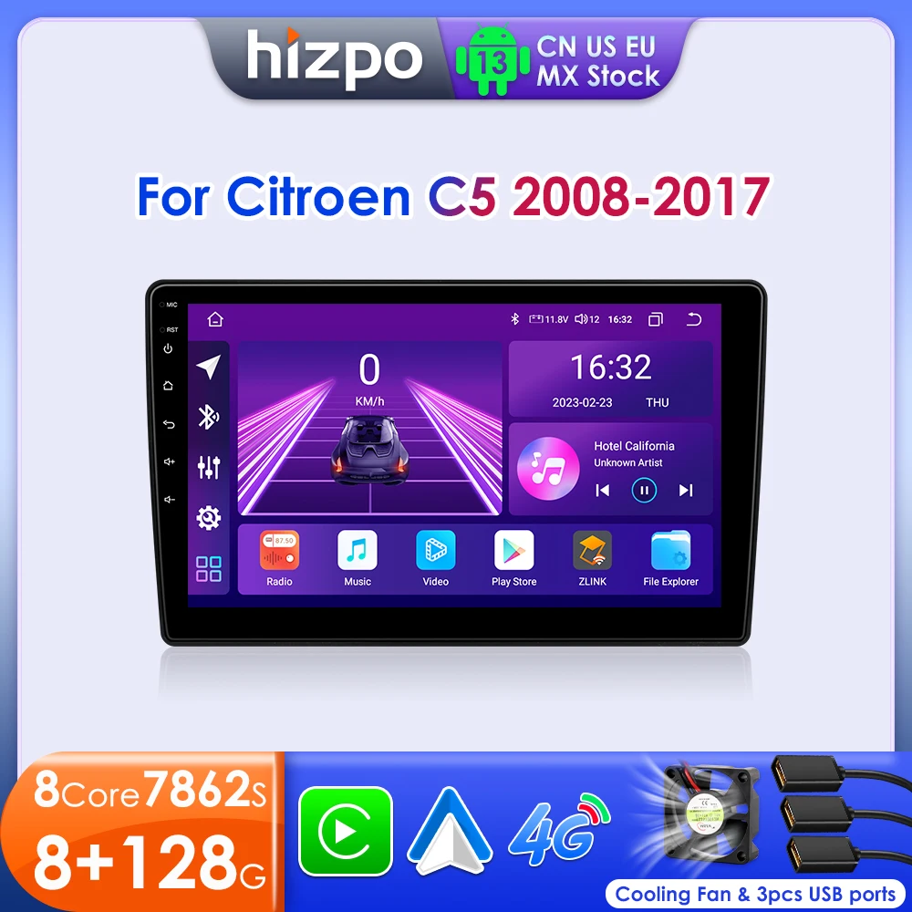 Hizpo Android 13 Car Radio Player for Citroen C5 2008 - 2017 Stereo ...