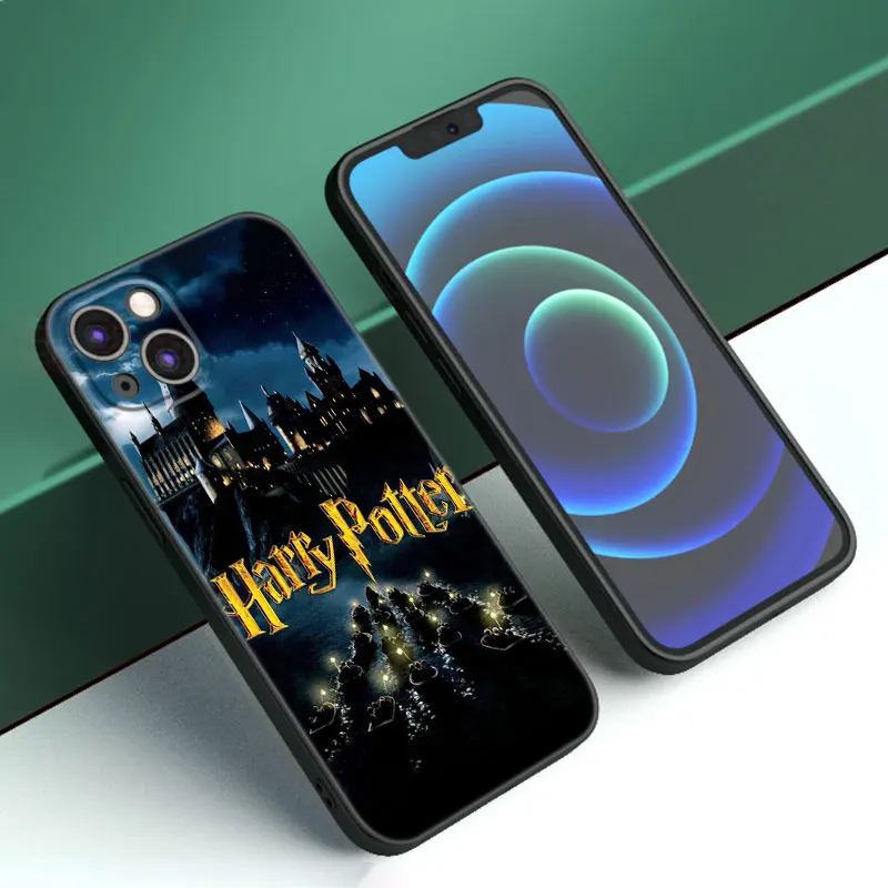 Funda de silicona negra para teléfono Apple, carcasa para iPhone 12, 13 ...
