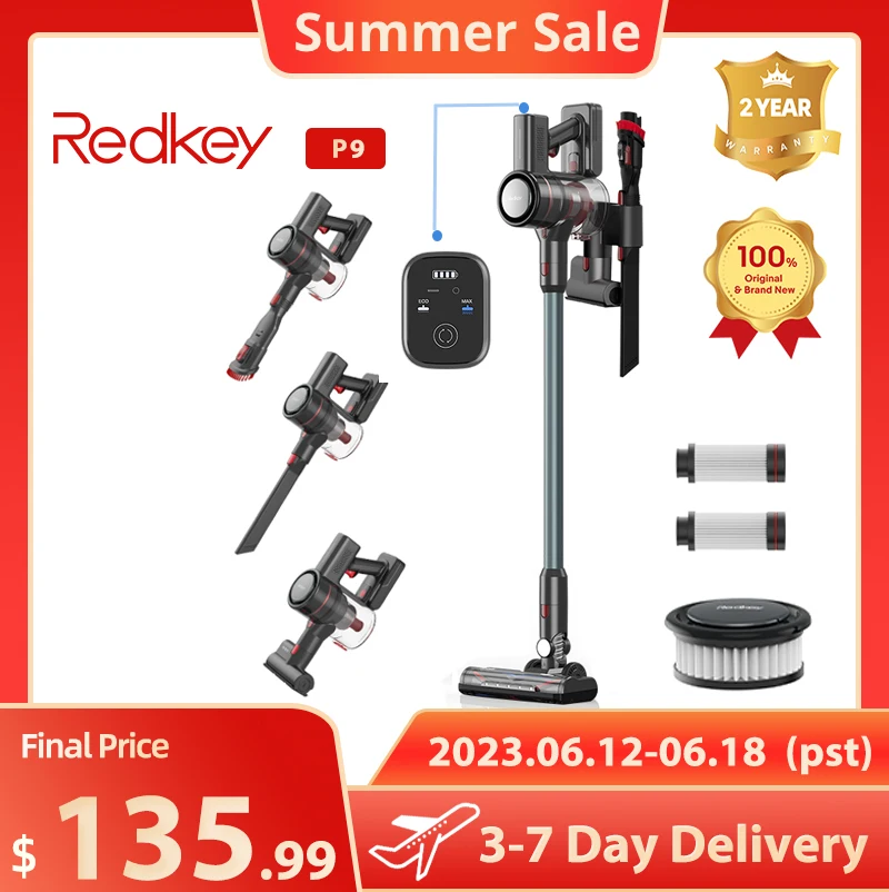 MAY10 (100 $10) Redkey P9 bezprzewodowy odkurzacz 30Kpa, 8 W 1 ...