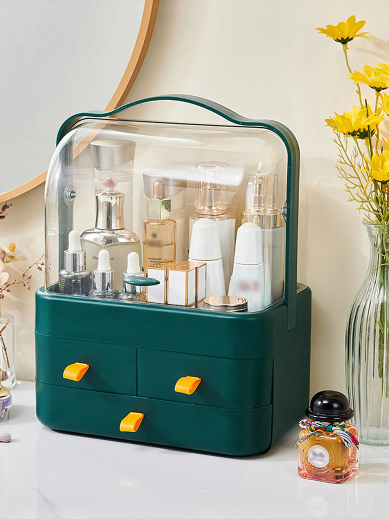 Desktop-Makeup-Storage-Box-Large-Capacity-Dust-proof-Storage-Container ...