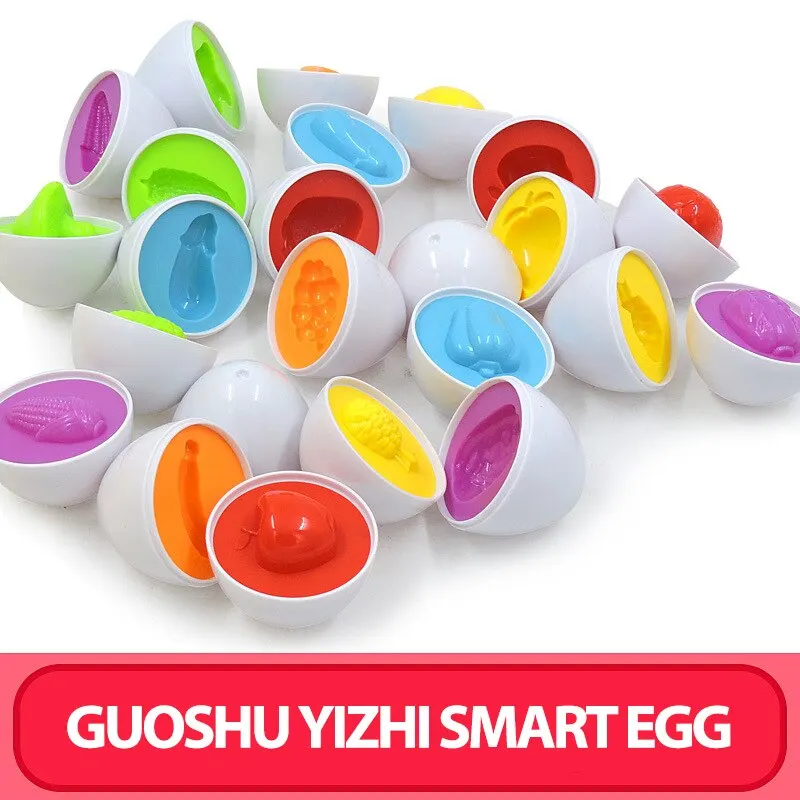 6 Pcs Smart Eggs Puzzle Toys for Kids Early Education Recognize Color ...