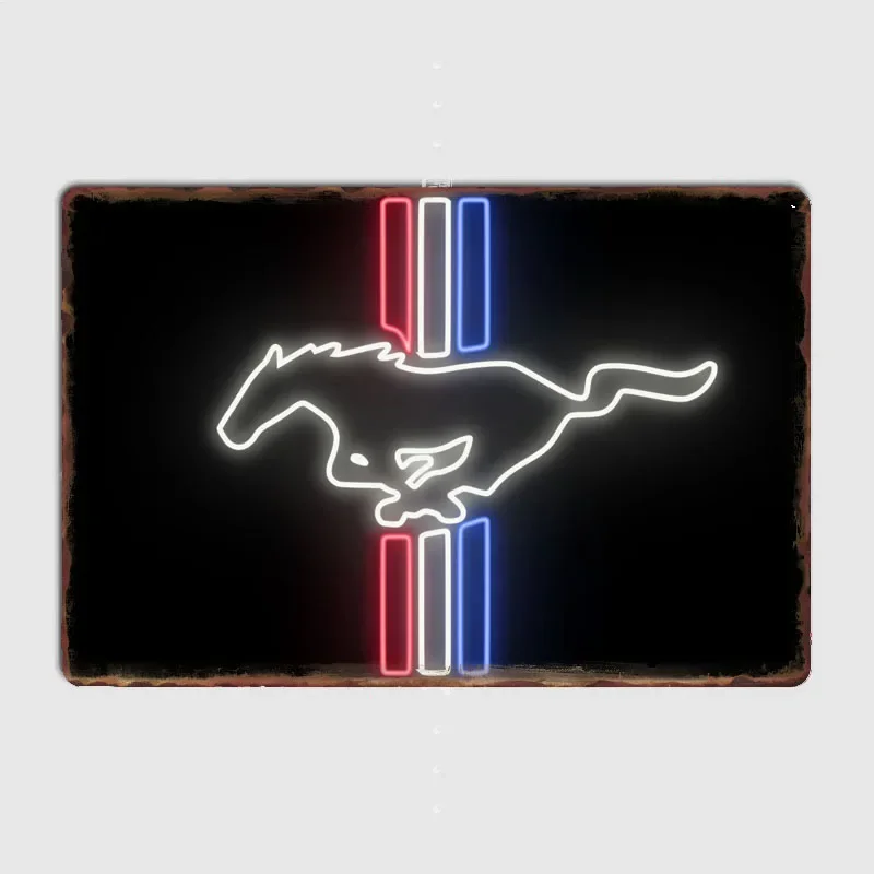 Mustang-Neon-Sign-Metal-Sign-Poster-Garage-Living-Room-Decor-Cinema ...