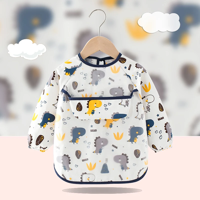 Baby-Apron-Baby-Long-Sleeve-Eat-Waterproof-Dirt-Resistant-Apron-Little ...