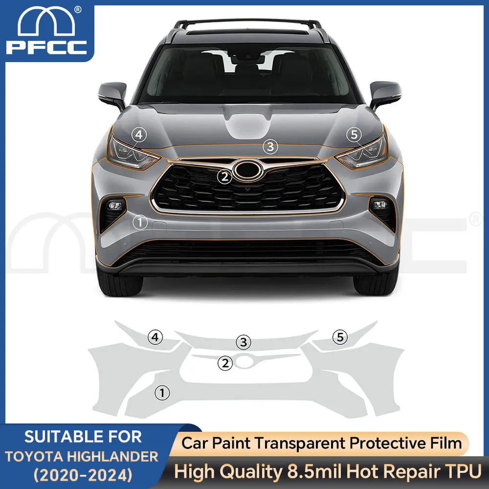 Custom For Toyota Highlander 2020-2024 Rear Bumper Precut Paint ...
