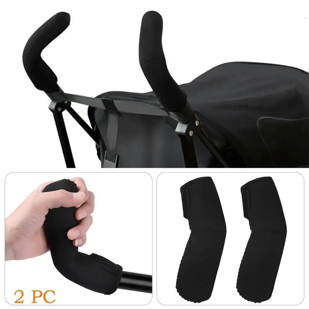 2Pcs Baby Stroller Handle Protector Handle Cover Cloth Self-adhesive ...