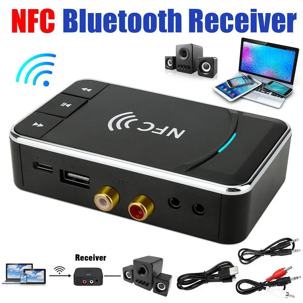 Bluetooth-5-0-Transmitter-Receiver-NFC-Stereo-3-5mm-AUX-Transmission ...