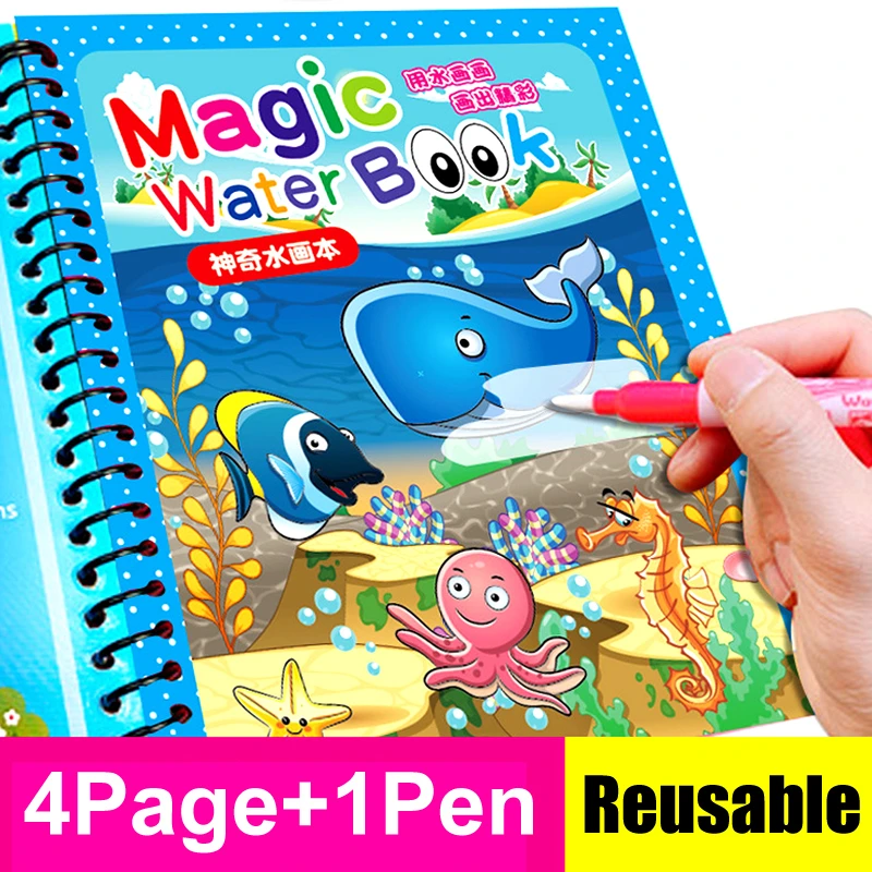 Toy Water Color Book Magic Pen Painting | Children Books Paint Magic ...