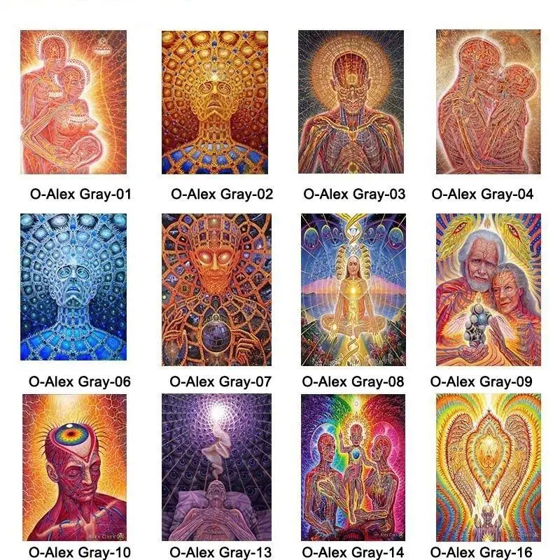 Posters And Prints Alex Grey Trippy Psychedelic Wall Art Silk Painting ...