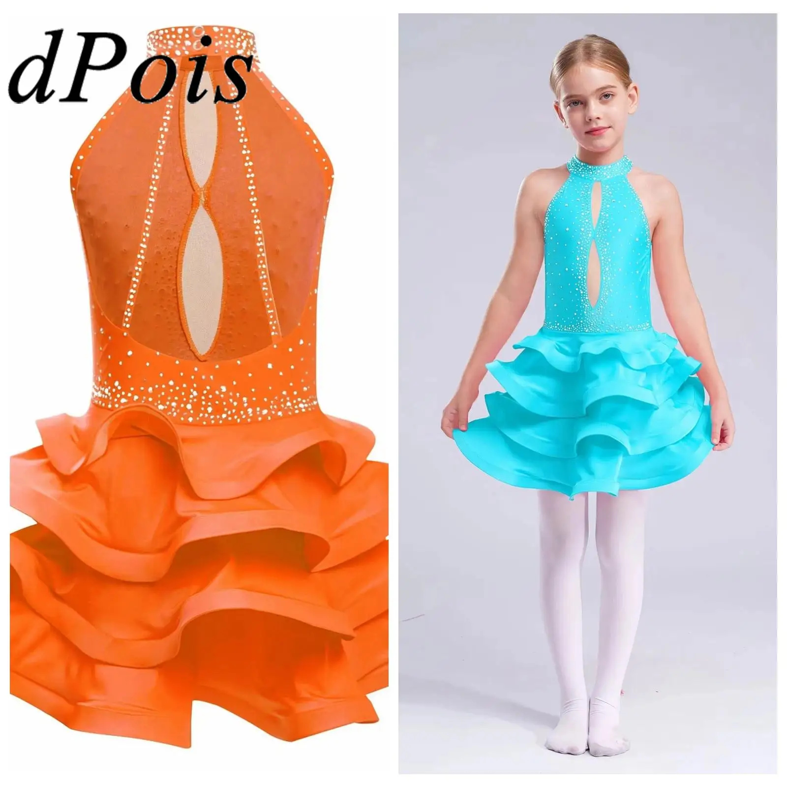 Kids Girls Modern Jazz Dance Tango Latin Dance Costume Performance ...