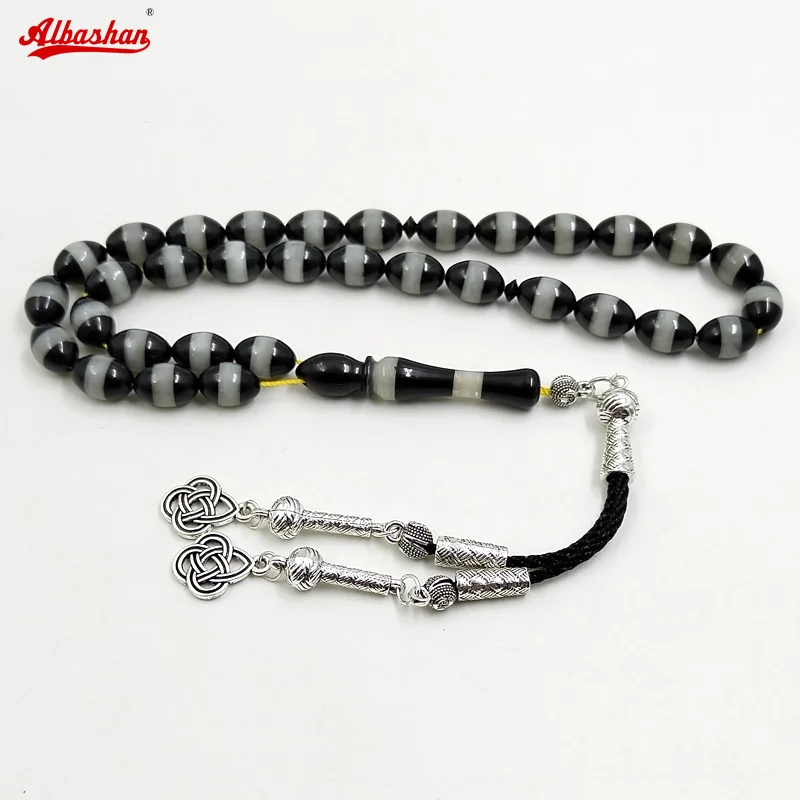 Bracelet-Tasbih-en-r-sine-noir-et-blanc-pour-homme-chapelet-Misbaha ...